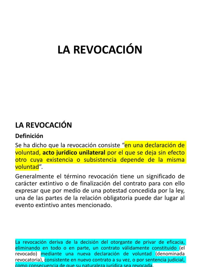La Revocacion | PDF | Ley común | Derecho privado