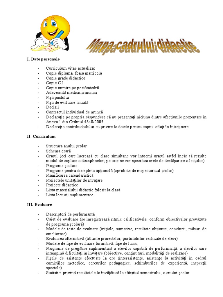 Mapa Cadrului Didactic | PDF