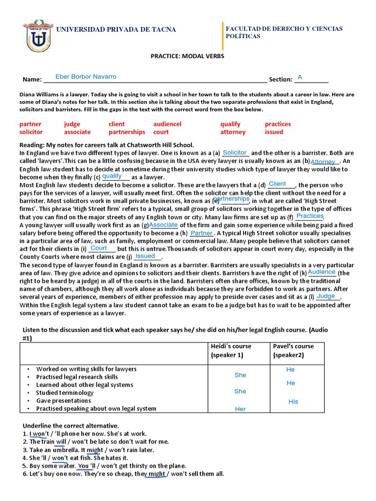 Unit 2 Practice 2 Final | PDF | Barrister | Solicitor