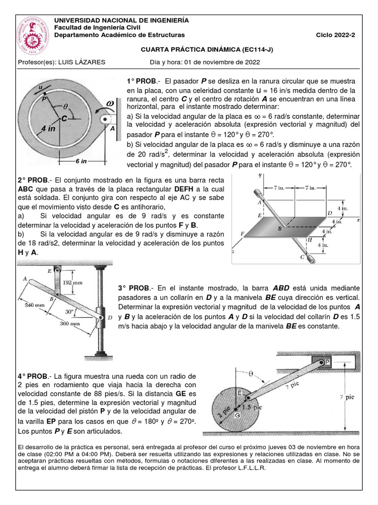 Practica4 J 2022 2 | PDF | Velocidad | Aceleración