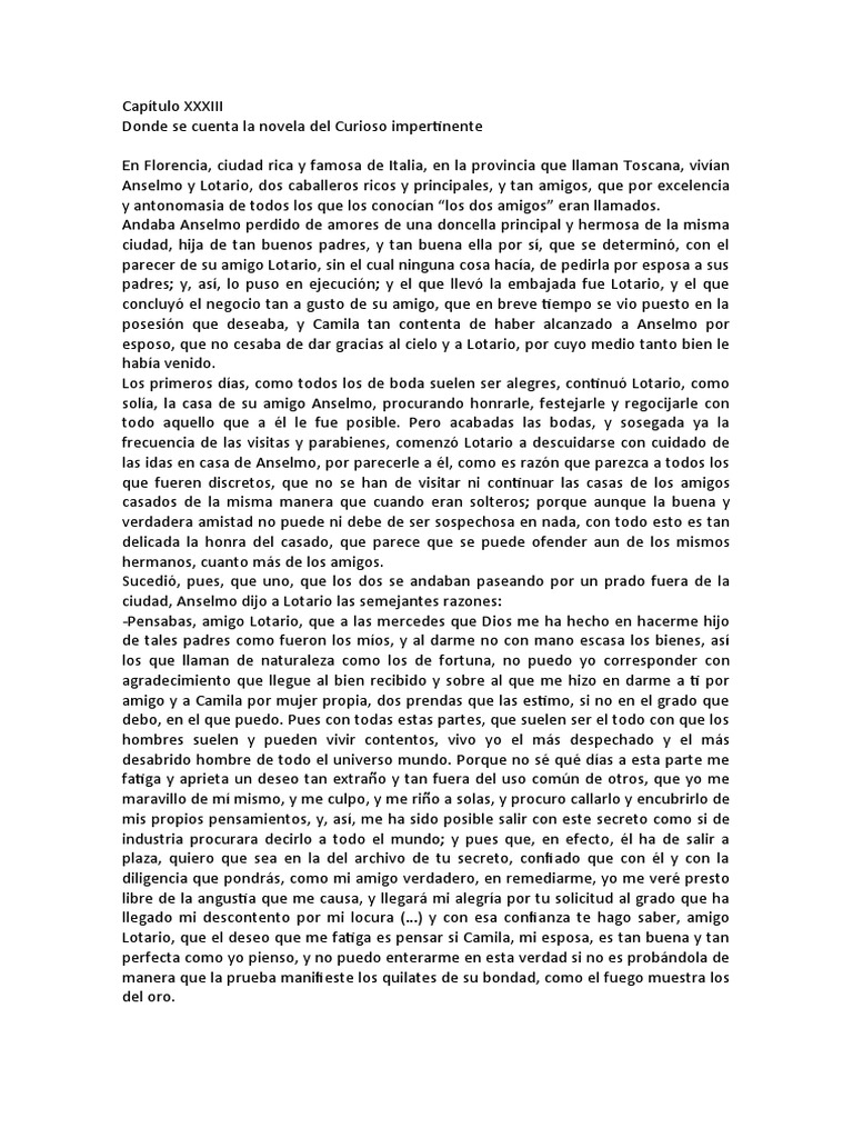 El Curioso Impertinente | PDF | Verdad