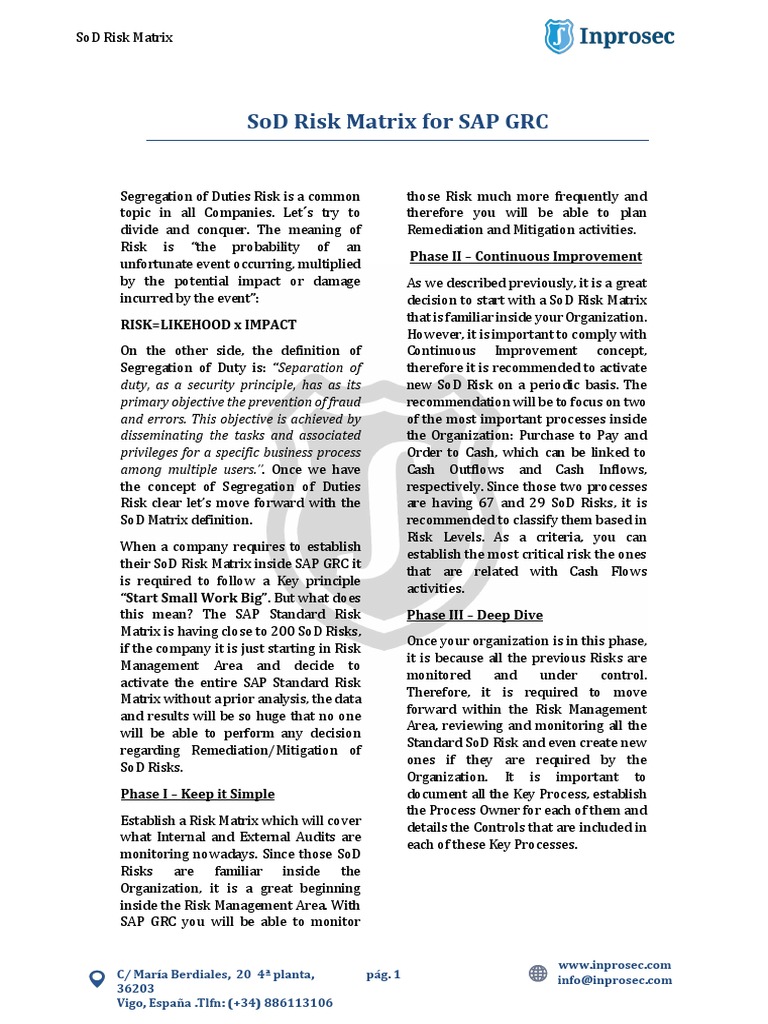 SoD Risk Matrix by DTI 2.0 1 | PDF | Risk | Risk Management