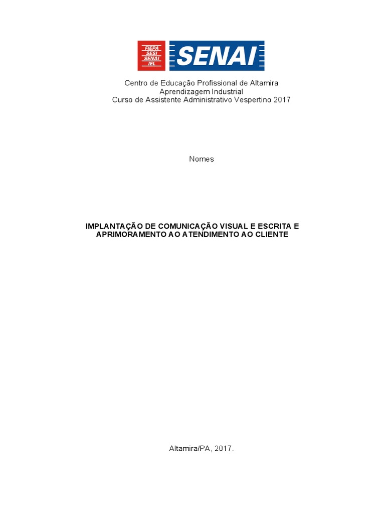 TCC Senai | PDF | Qualidade (negócios) | Metodologia