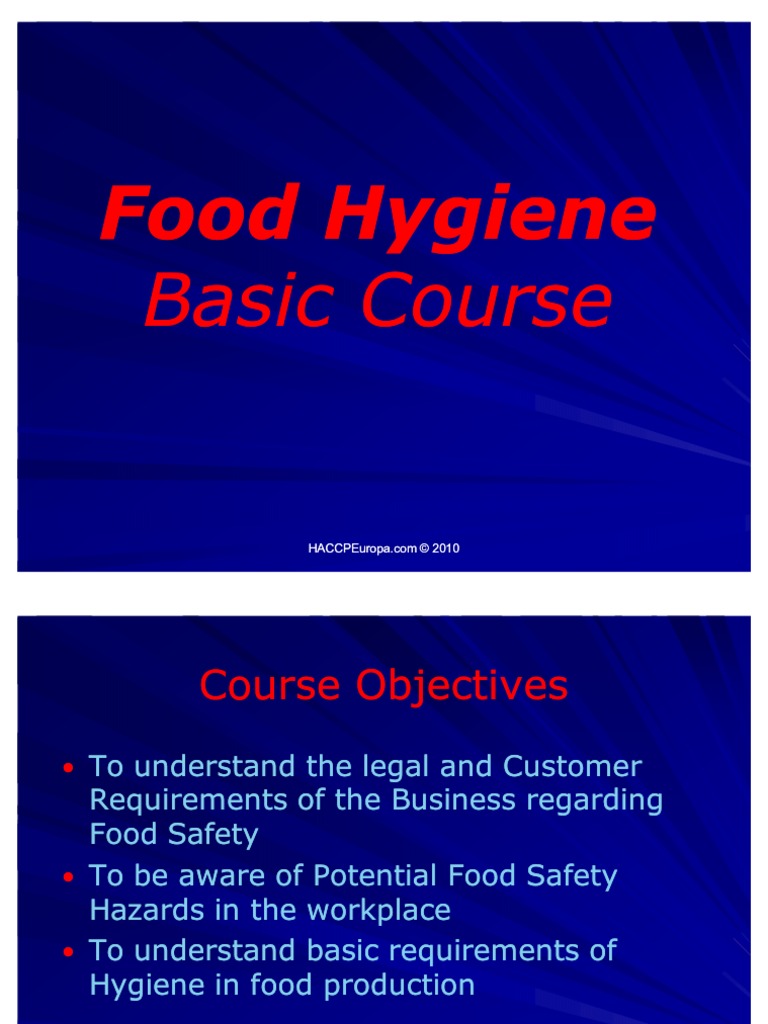 Food Hygiene Basic Course | Hazard Analysis And Critical Control Points ...