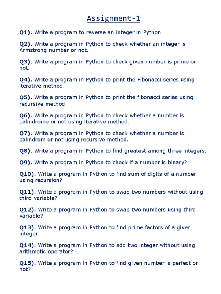 Assignment Python | Download Free PDF | String (Computer Science ... Assignment Python | Download Free PDF | String (Computer Science ...