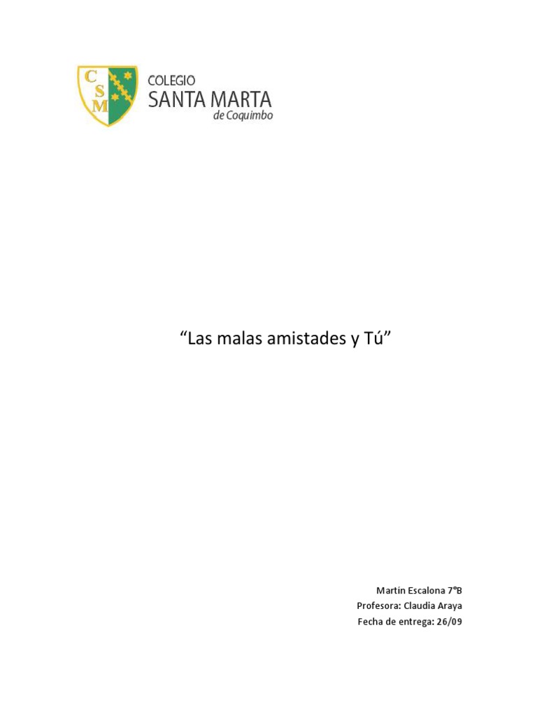 Las Malas Amistades Y Tú Pdf
