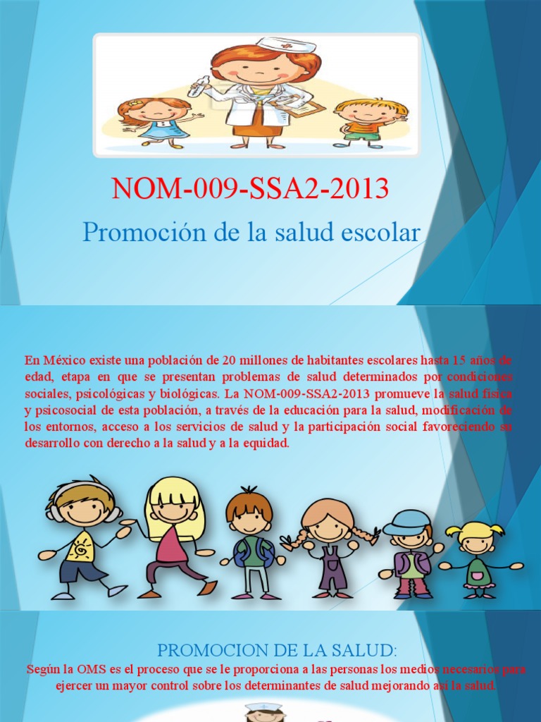 Norma 009 Presentacion | PDF | Promoción de la salud | Organización Mundial de la Salud