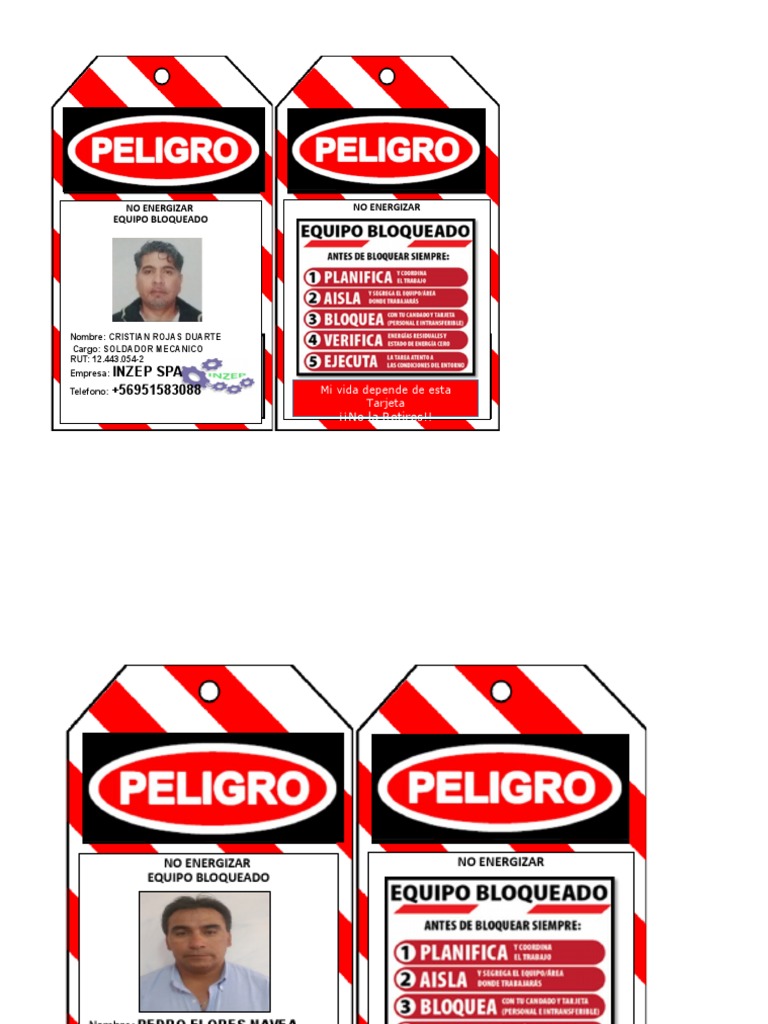 Tarjetas De Bloqueo Inzep Pdf