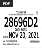 PDF Blank Printable Temporary License Plate Template | PDF | Land ...