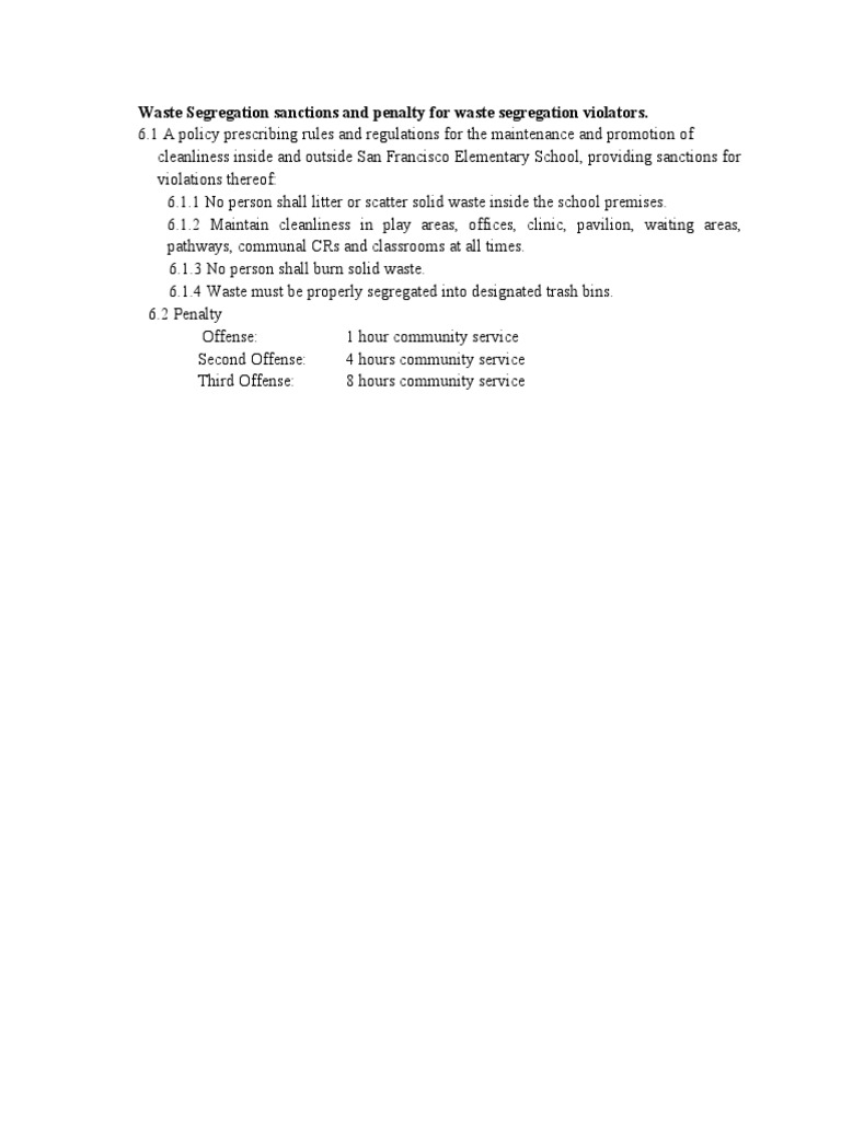 Waste Segregation Sanctions and Penalty For Waste Segregation Violators ...