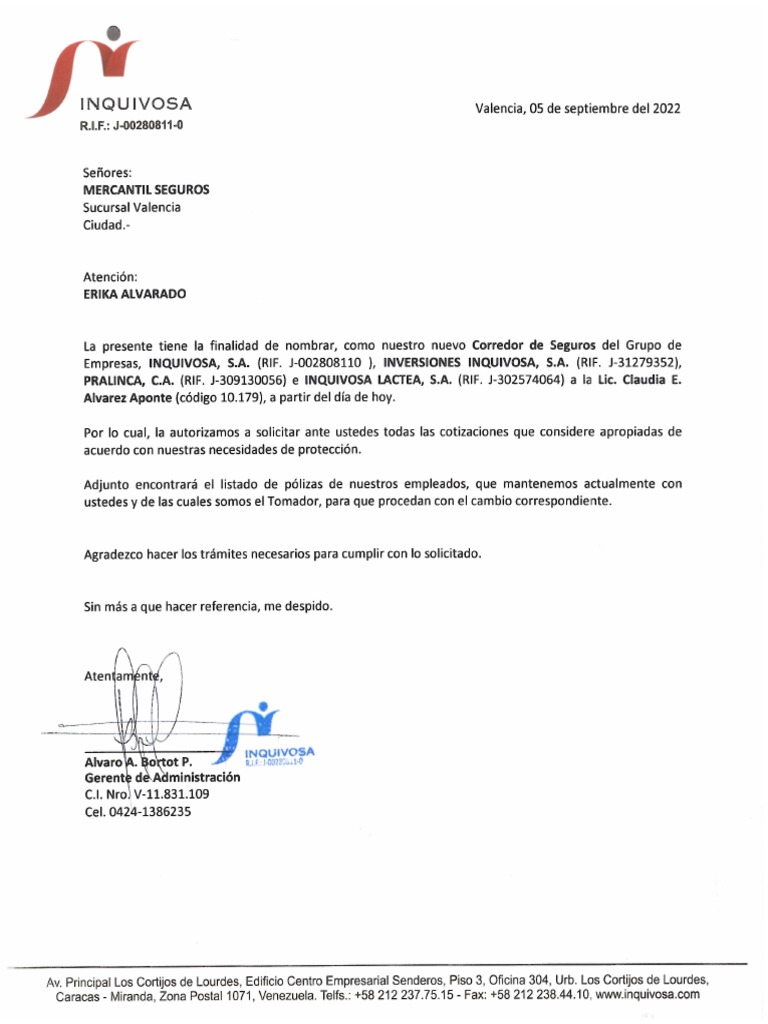 Asegurados INQUIVOSA | PDF