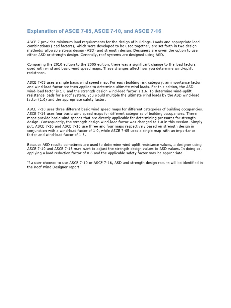 Explanation of ASCE 7-05, ASCE 7-10, and ASCE 7-16 | PDF | Computers