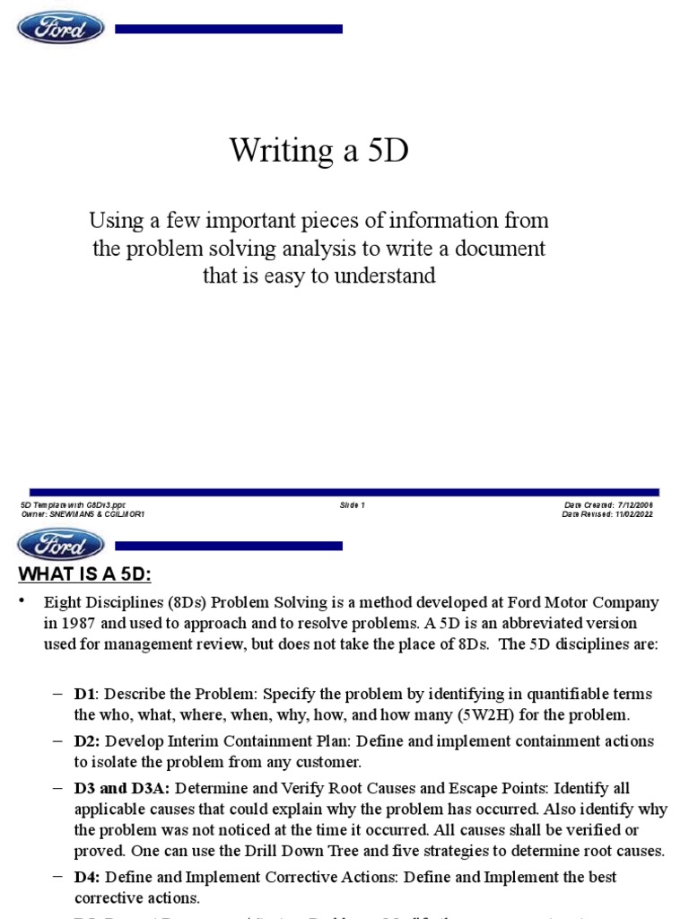 5D Presentation Training | PDF | Leak | Welding