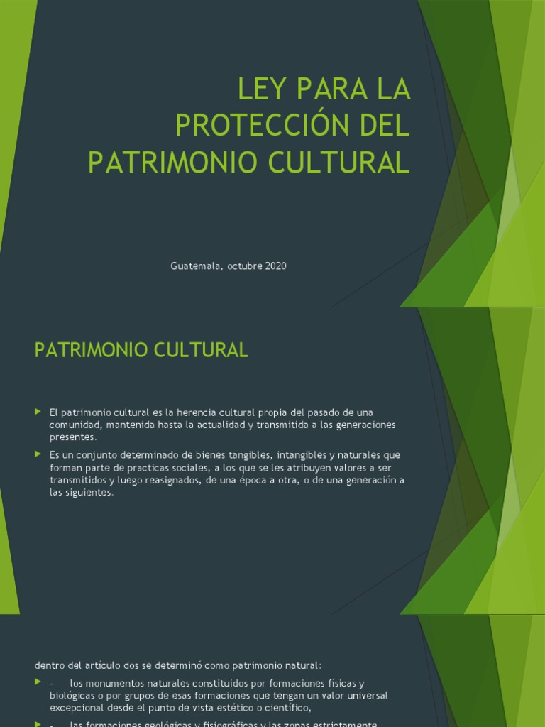 Presentación Patrimonio Cultural | PDF | Patrimonio cultural | Bienes (Ley)