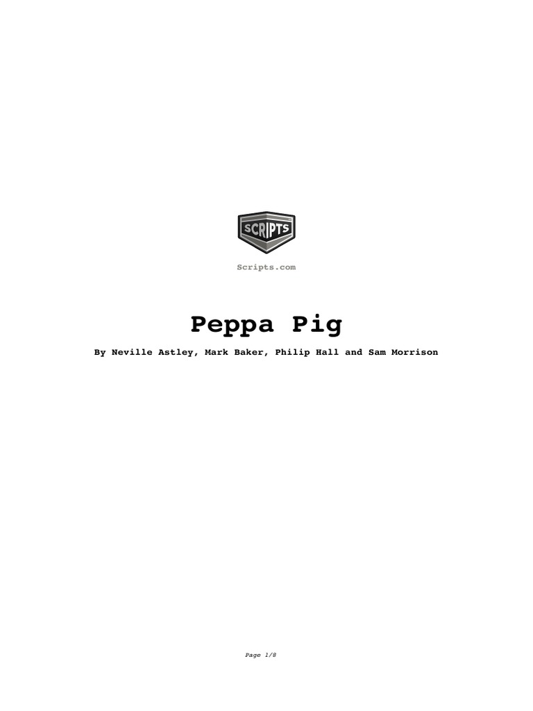 Peppa Pig Script | PDF
