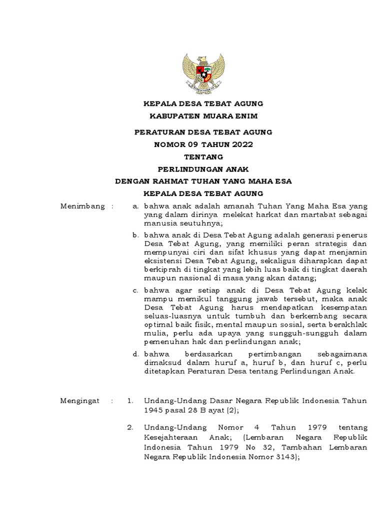 DPPA Desa Tebat Agung | PDF
