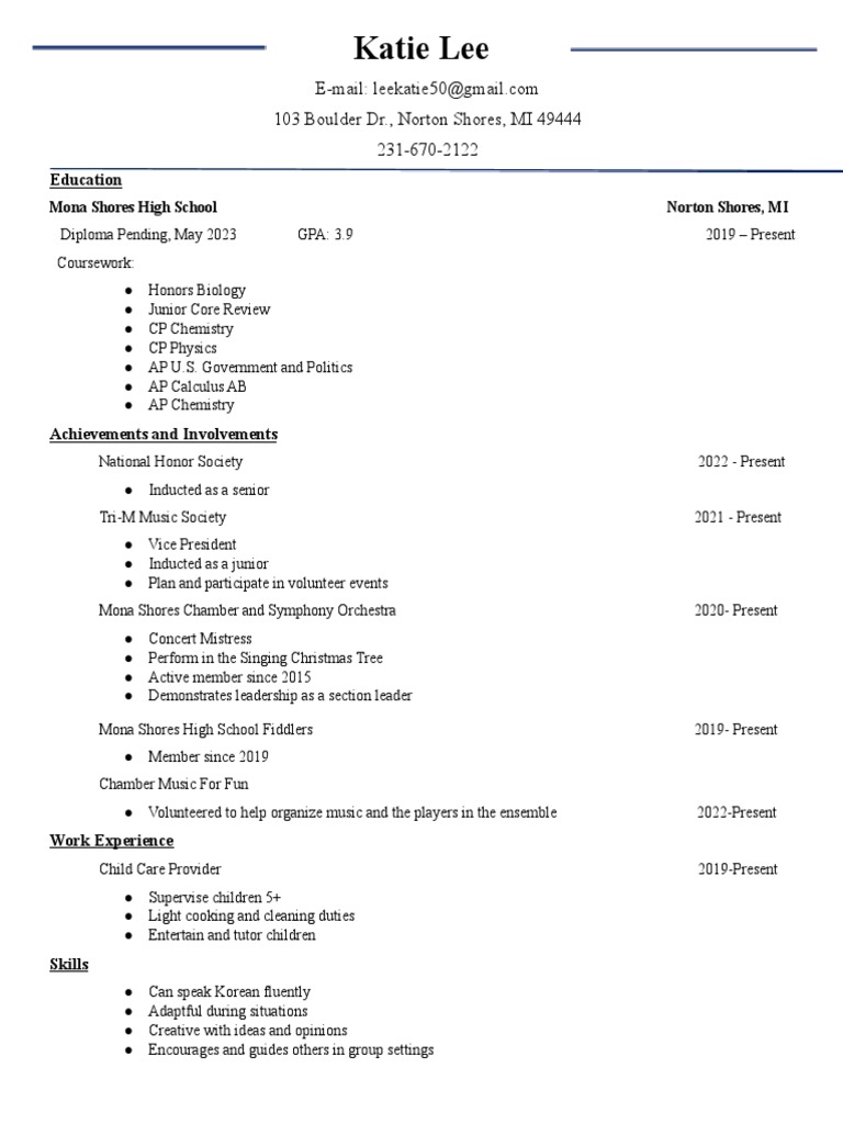 Katie Lee Resume | PDF