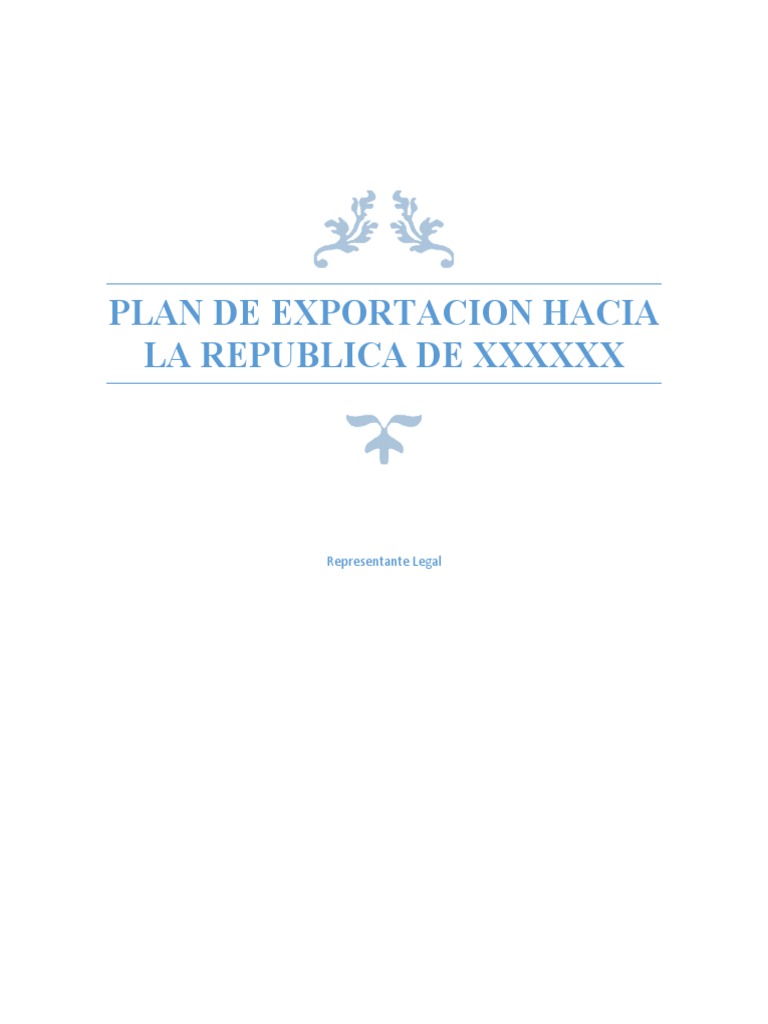Plantilla Plan De Exportación Pdf Pequeñas Y Medianas Empresas