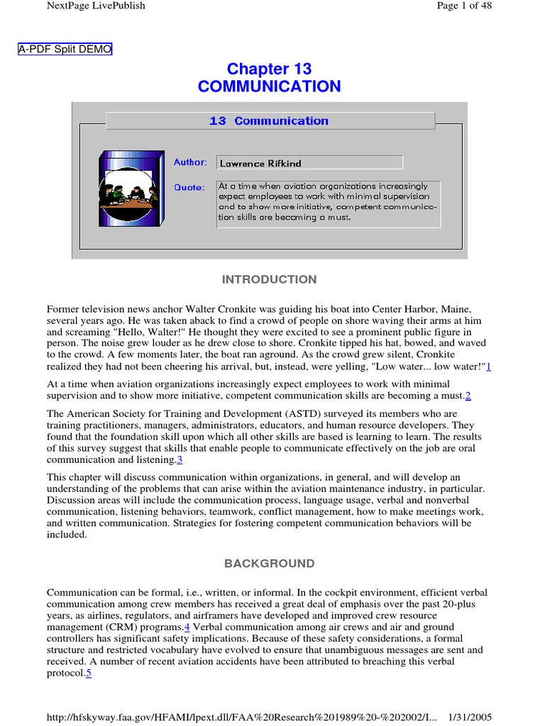 HF Guide For Aviation Maintenance Chapter 13 Communication | PDF | Communication | Nonverbal ...