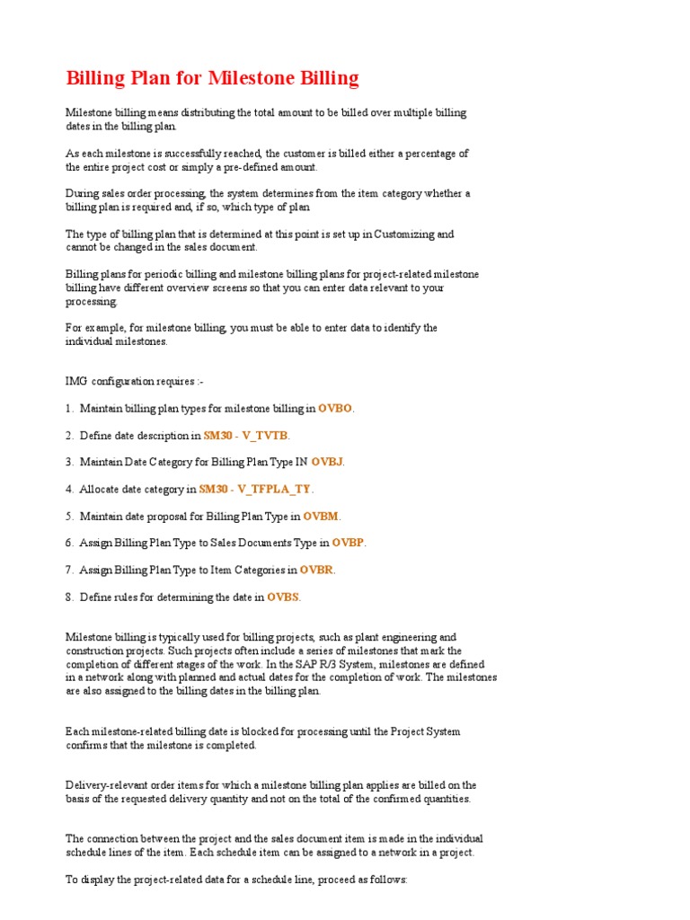 Milestone Billing Plans Explained | PDF | Invoice | Business