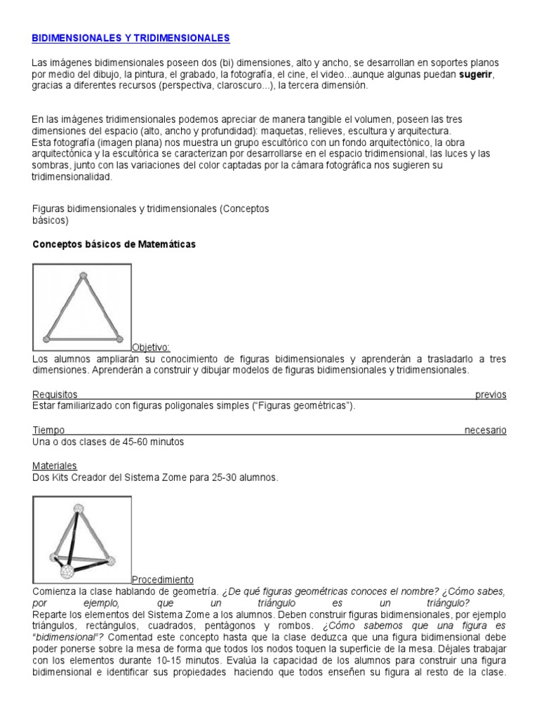 Bidimensionales y Tridimensionales | PDF | Geometría | Escultura
