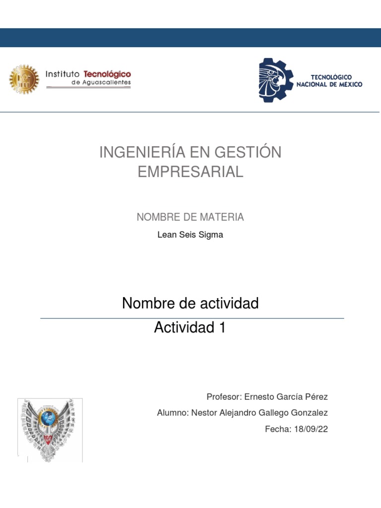 T1A1 Gallegos Gonzalez NA | PDF | Calidad (comercial) | Planificación ...