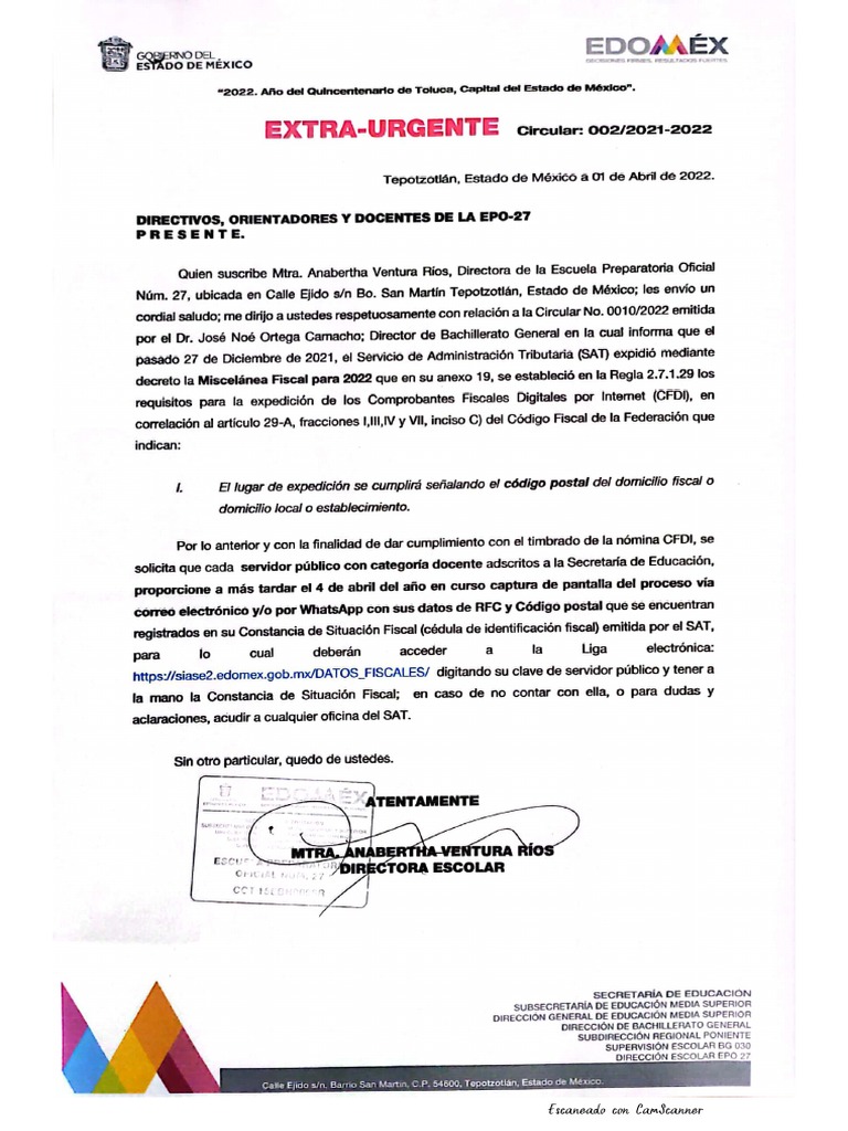 Circular 002 SAT | PDF