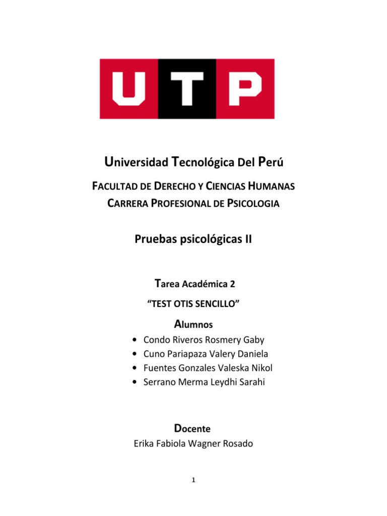Ta2 Test Otis | PDF | Inteligencia | Sicología