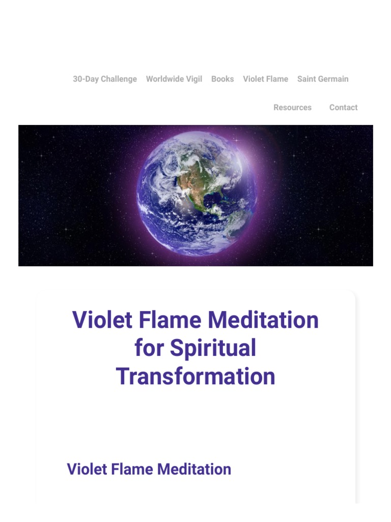 Violet Flame Meditation For Spiritual Transformation - The Violet Flame ...