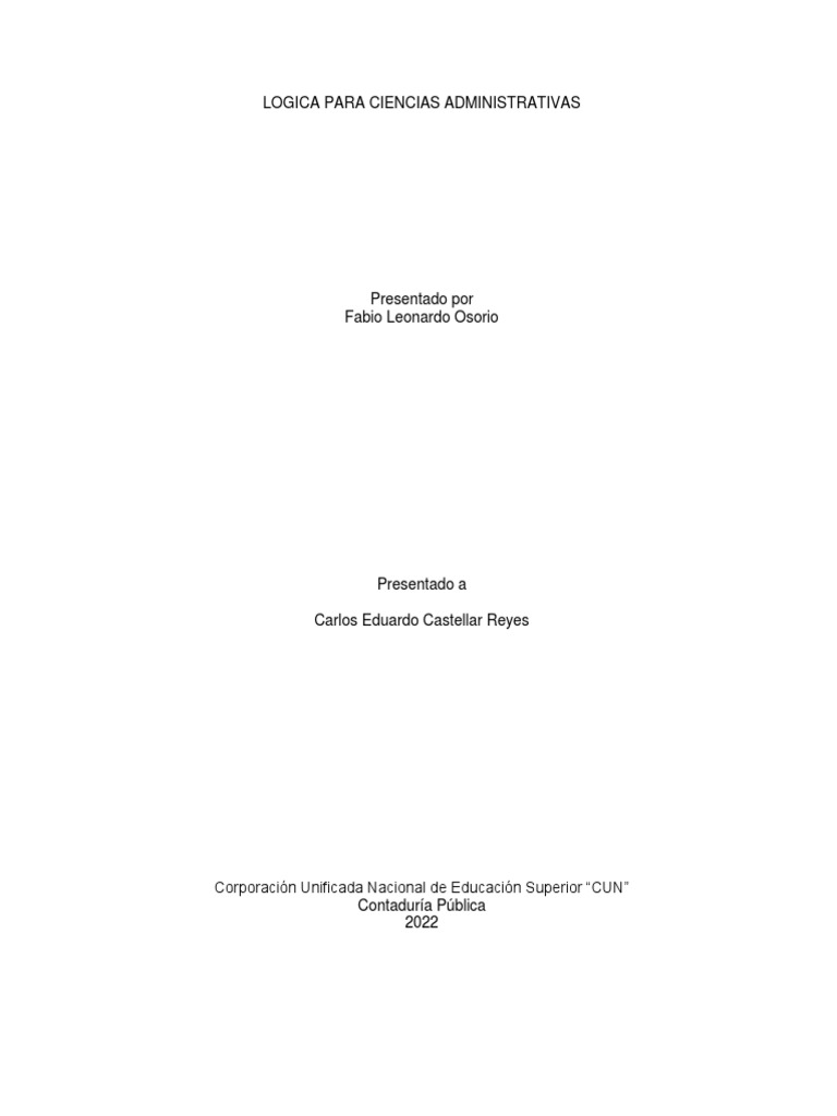 Trabajo de Logica Aca 1 | PDF