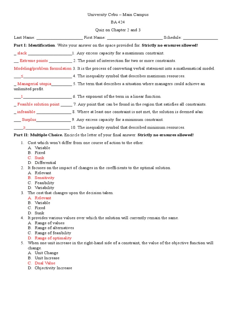 Optimal Production Levels and Profits Under Changing Resource Constraints: A Case Study of Seven ...