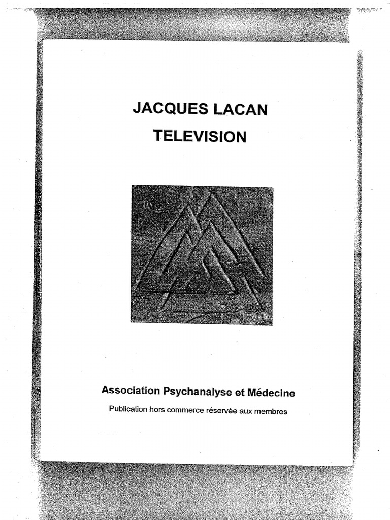 Lacan et la Télévision : Inconscient et Réel | PDF | Jacques Lacan ...