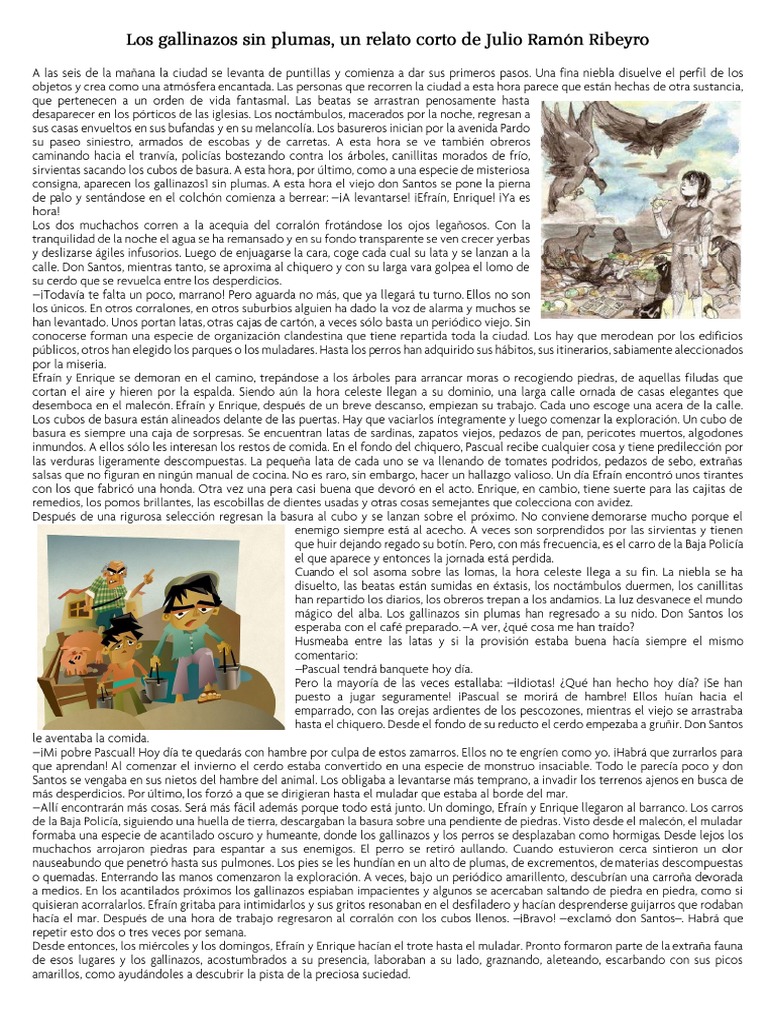 Cuento Los Gallinazos Sin Plumas Pdf