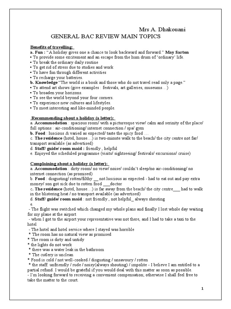 General Bac Review Main Topics | PDF | Cost Of Living | Addiction