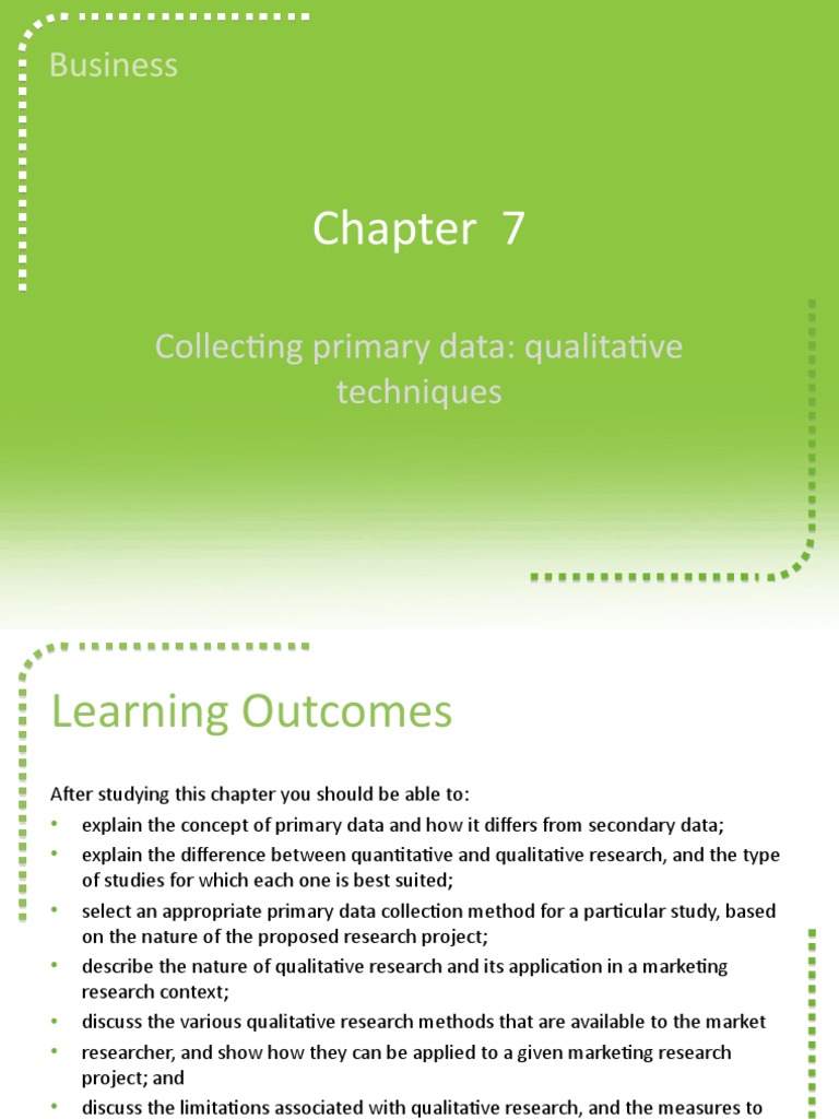 Chapter7 New 1 | PDF | Focus Group | Quantitative Research