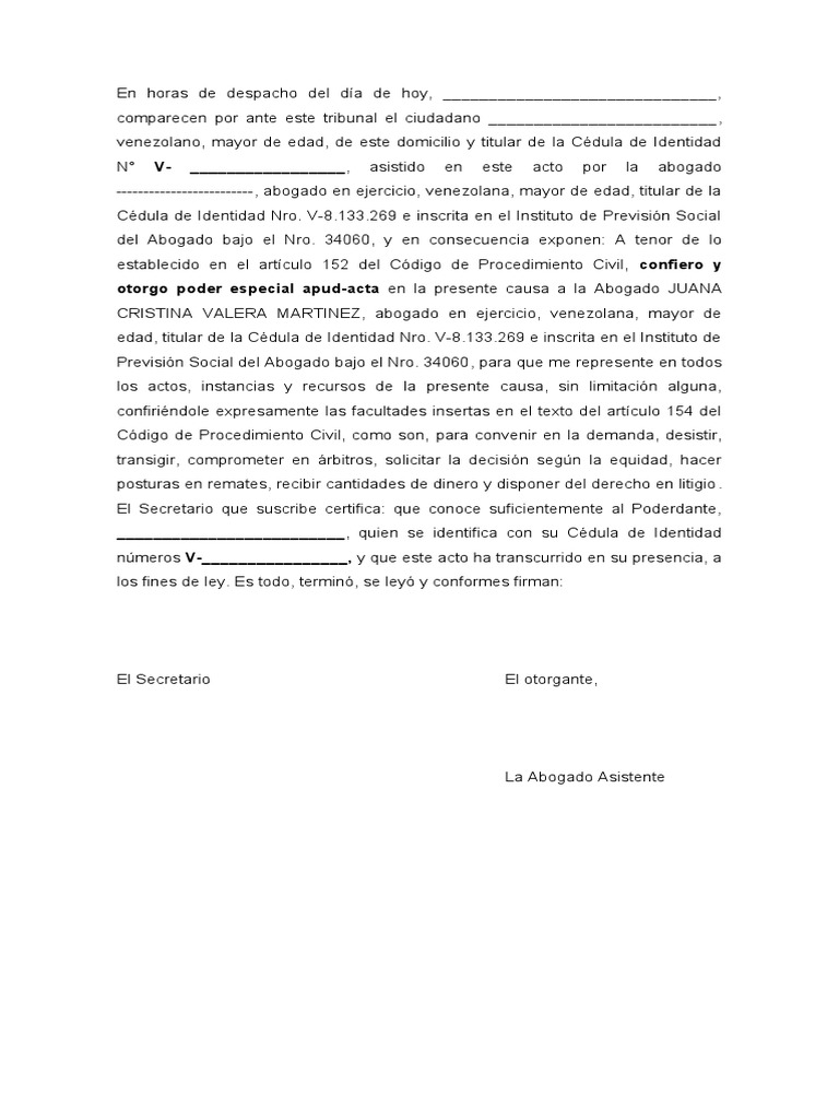 Modelo Poder Apuc Acta | PDF