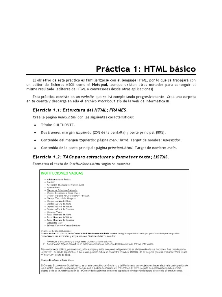 Practica 1 HTML Basico | PDF | Java (lenguaje de programación) | Servlet Java