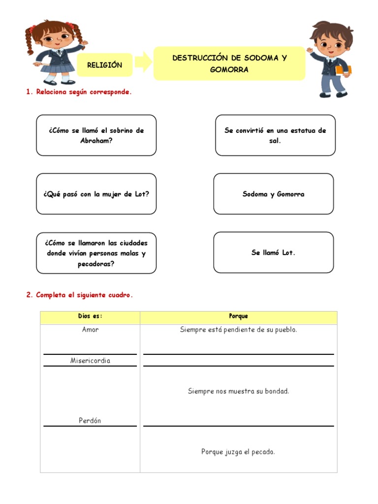 D3 A2 Ficha Religión - Sodoma y Gomorra | PDF | Sodoma y Gomorra ...