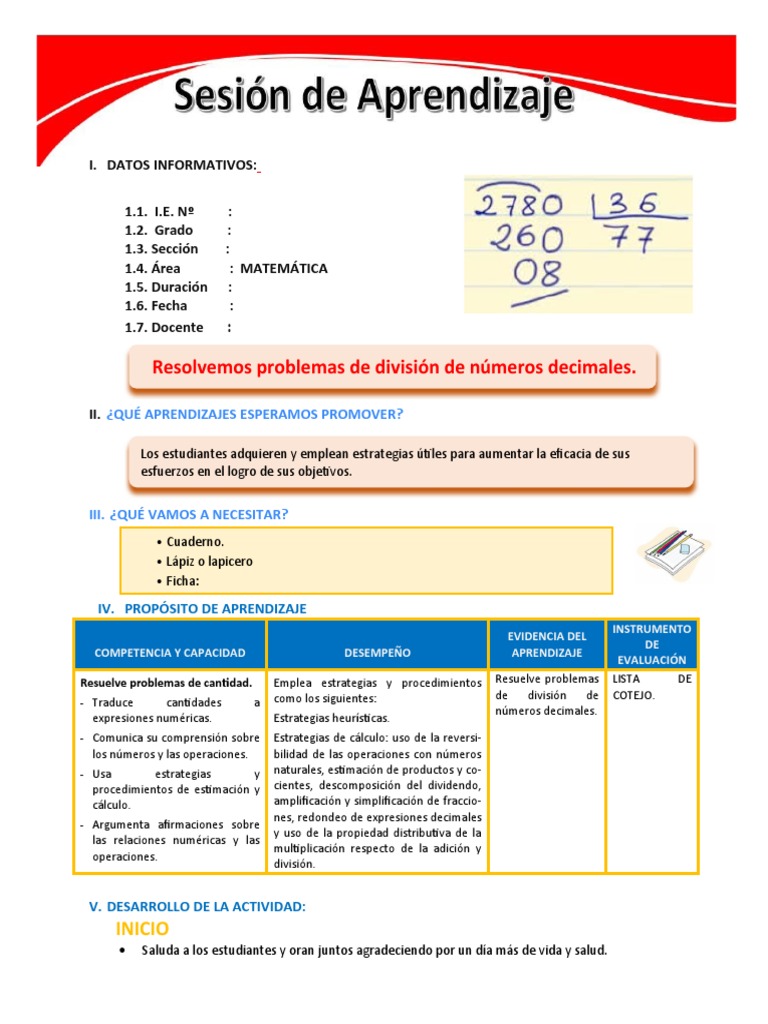 Problemas de División con Decimales | PDF | División (Matemáticas ...