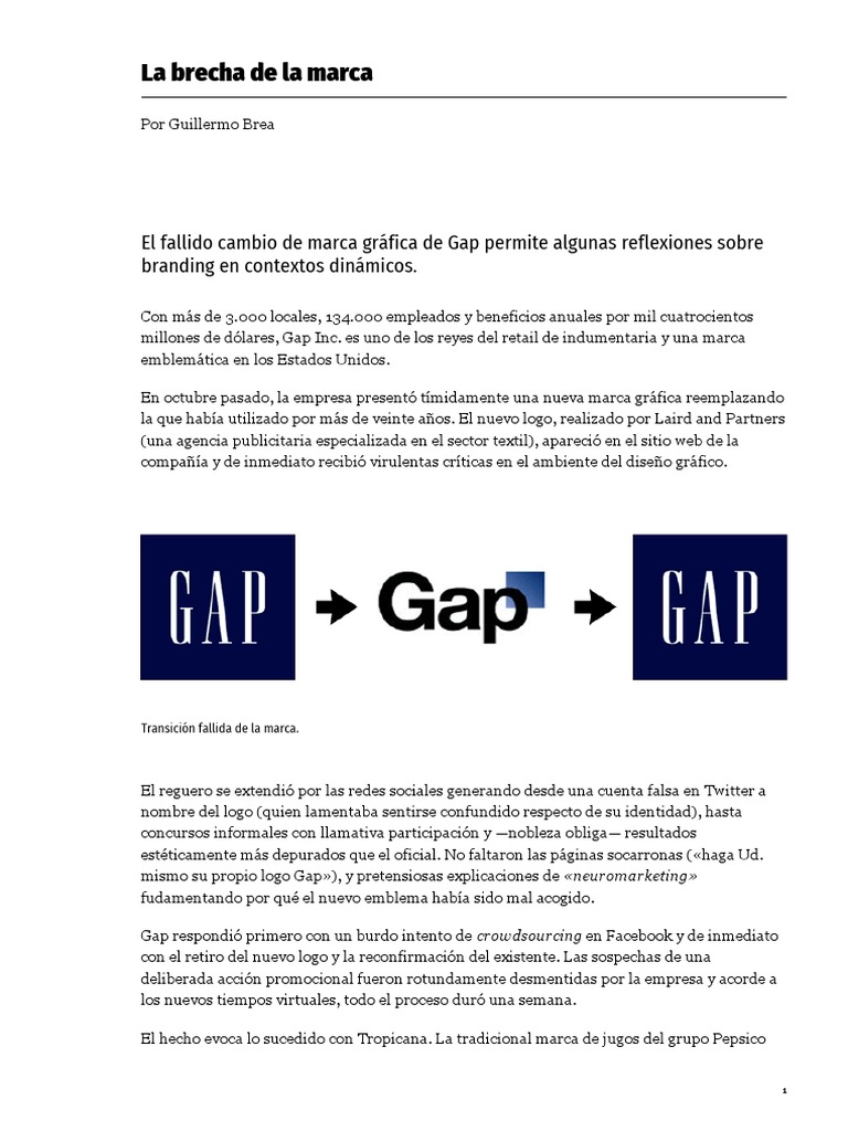 Caso Gap | PDF | Marca | Business