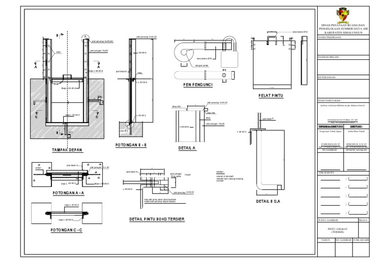 Spesifikasi dan Desain Pintu Air Irigasi | PDF
