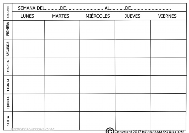 Hoja Programación Semanal | PDF
