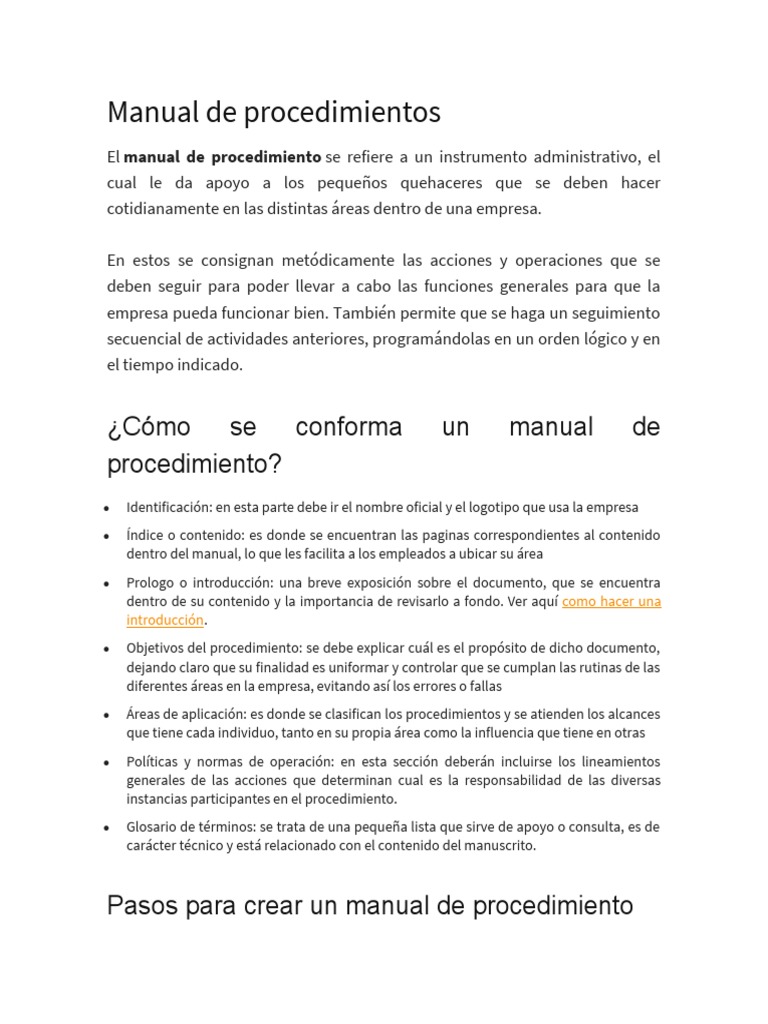 Manual de Procedimientos | PDF | Business