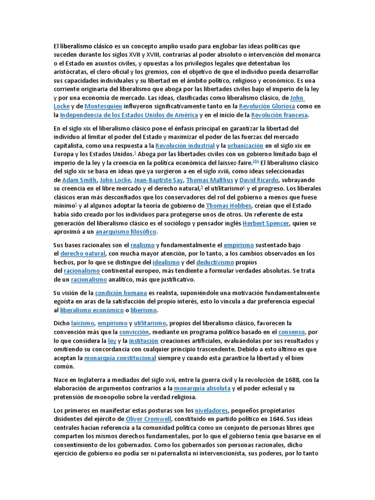 Liberalismo | PDF | Liberalismo clasico | Ideologías