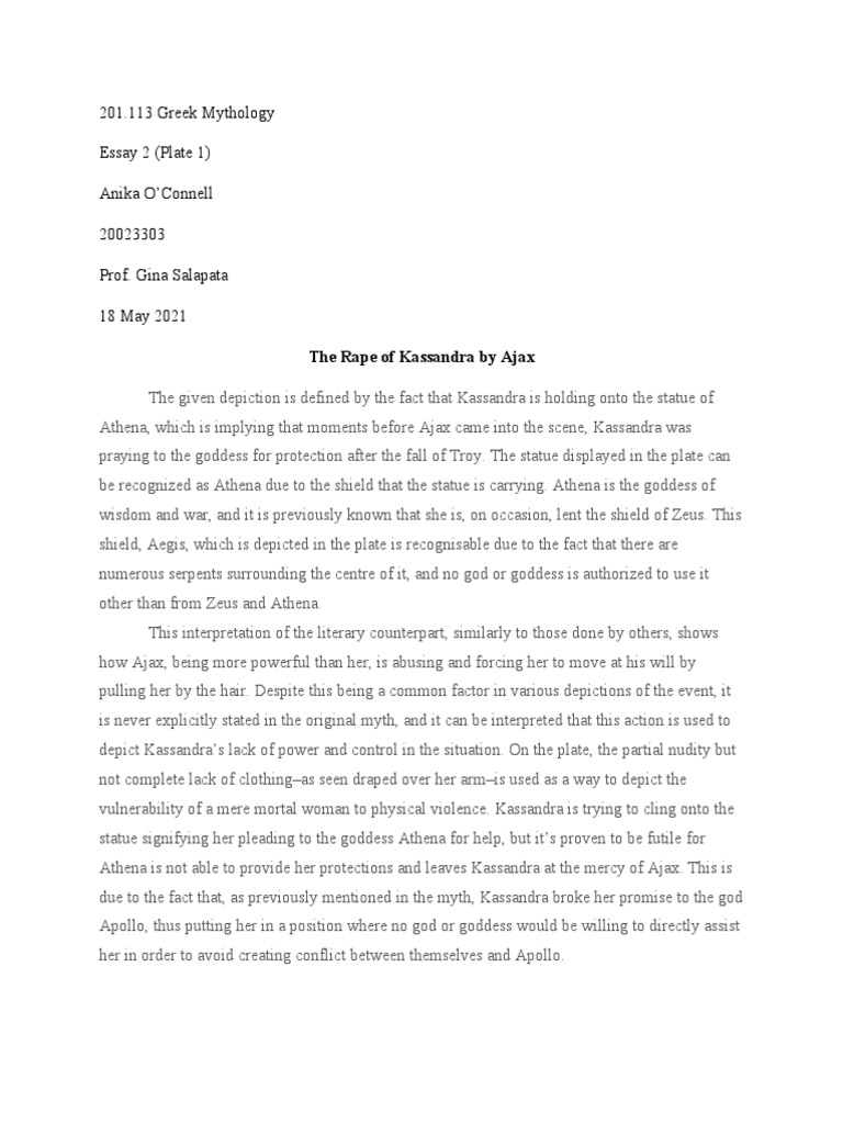 Greek Mythology Essay2 | PDF | Cassandra | Athena