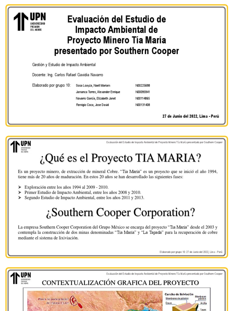 Eia Tia Maria G10 - Evaluación Final | PDF | Evaluación de impacto ...