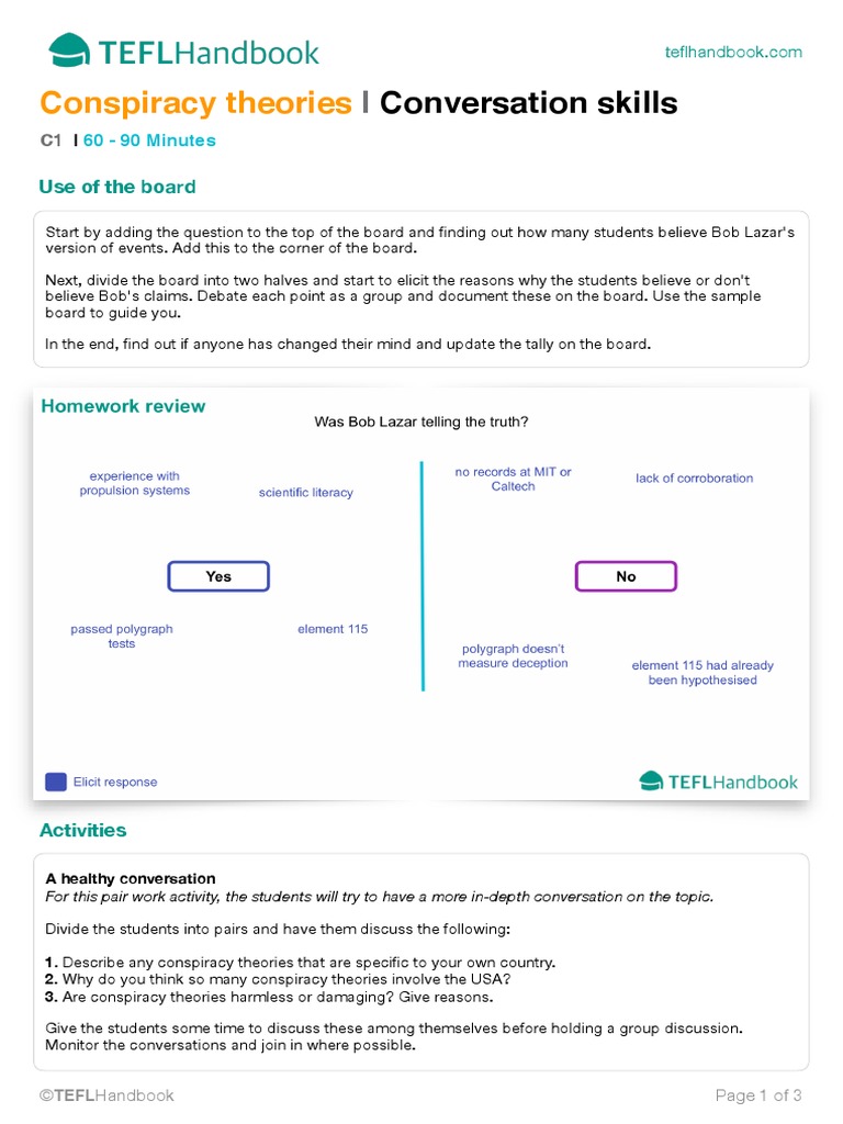 C1 18 Conversation Skills Conspiracy | PDF | Conspiracy Theory ...