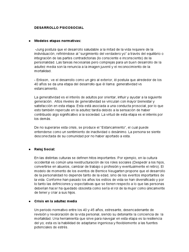 DESARROLLO PSICOSOCIAL ADULTEZ MEDIA Grupo 6 1 | PDF | Adultos | Ciencia cognitiva
