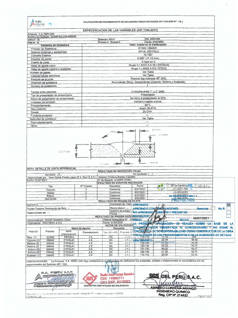 PQR-15 Api 1104 | PDF | Deformación (Mecánica) | Ingeniero civil