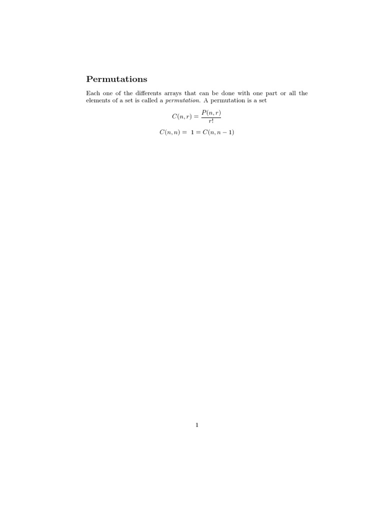 Permutations | PDF